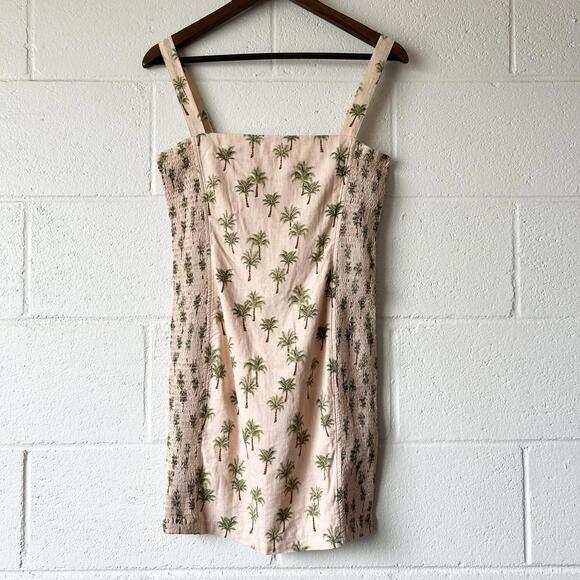 Robin K | Dresses | Robin K Heritage Palm Tree Smocked Square Neck Mini ...